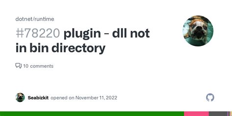 Plugin Dll Not In Bin Directory Issue Dotnet Runtime GitHub