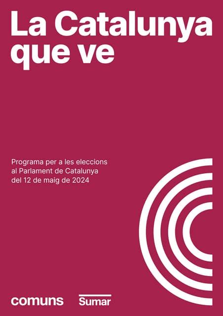Programa Electoral De Sumar Para Las Elecciones Catalanas Pdf
