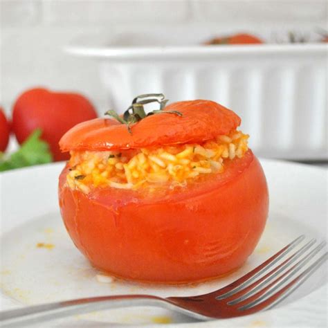 Italian Rice Stuffed Tomatoes Italian Rice Italian Recipes