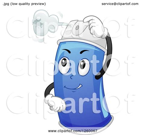 Clipart Of A Blue Insecticide Spray Bottle Character Attacking An
