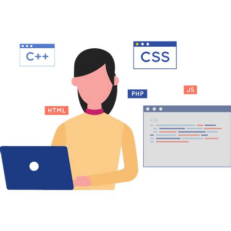 Girl Programmer Illustrations Free Download In SVG PNG