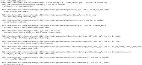 Python Error Running Wsgi Application Clientsecretsjson Stack