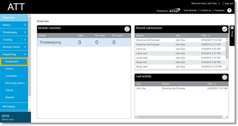 Access The Dispatching Dashboard Reports In Atandt Workforce Manager Asecare