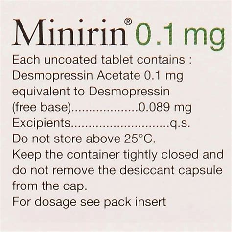 Minirin 0 1 Mg Tablet Packaging Size 15 Units At Rs 450 Piece In New