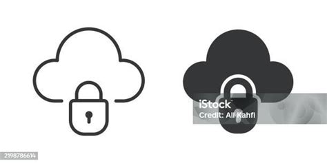 클라우드 컴퓨팅 보호 얇은 선 글리프 단색 아이콘 편집 가능한 획과 투명한 배경에 격리된 완벽한 픽셀 Brand Name Smart Phone에 대한 스톡 벡터 아트 및