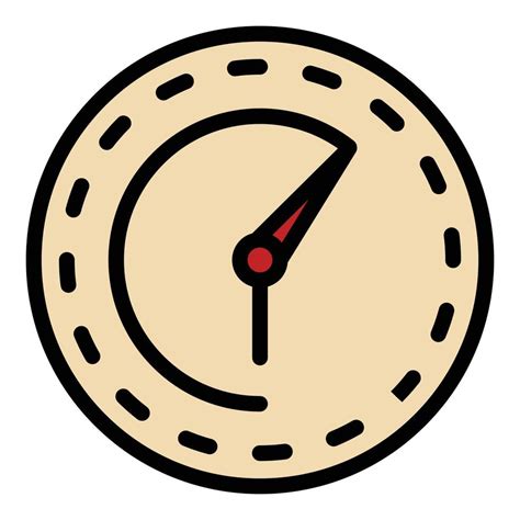 Vector De Contorno De Color De Icono De Reloj Redondo 19194423 Vector