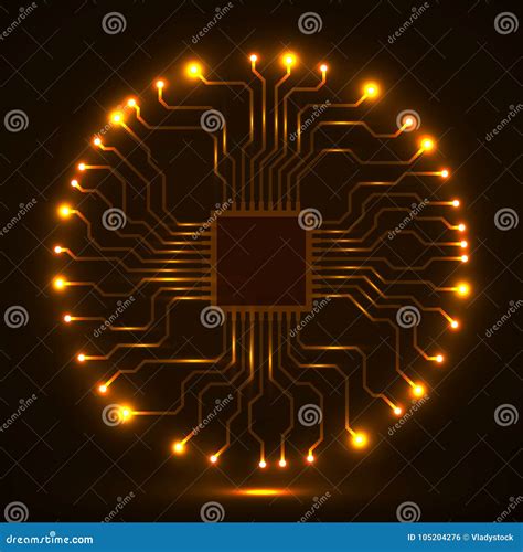 Abstract Cpu Microprocessor Stock Vector Illustration Of Computing