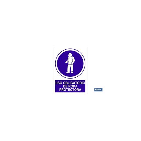 Señal Poliestireno 148x105mm Uso Obligatorio De Ropa Protectora Brico