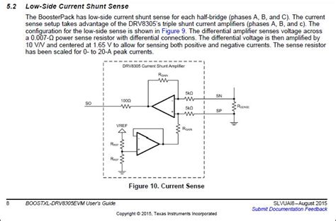 DRV8305 Value Of The Current Sense Resistor Is Different In User Guide And Datasheet Motor
