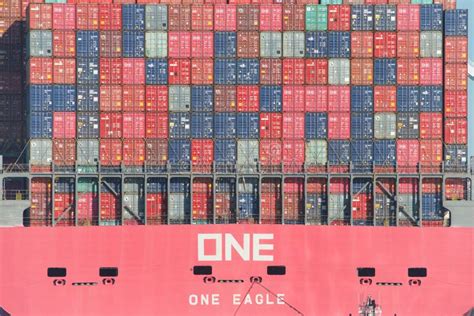 Cargo Ship One Eagle Departing The Port Of Oakland Editorial