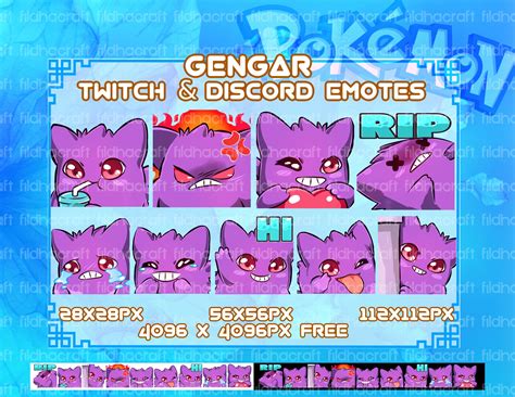 Gengar Twitch Emotes Bundle Gengar Emotes Pack Gengar Etsy