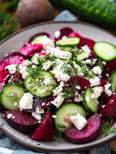 Vibrant Beet Salad With Feta Cucumbers And Dill