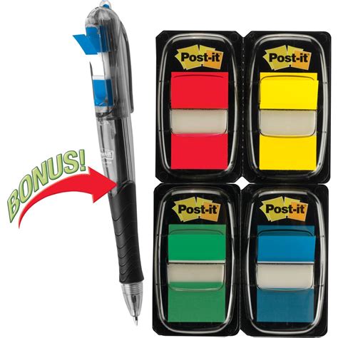 Post It Flags With Bonus Pen 4 Colours BIG W