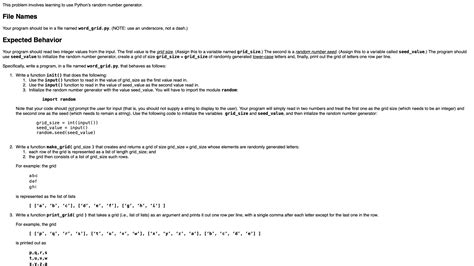 Solved This Problem Involves Learning To Use Python S Random Chegg