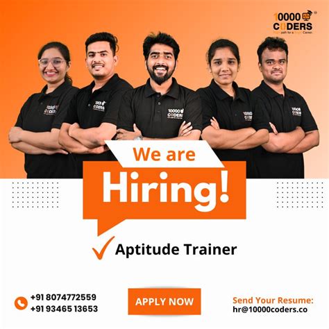 🚨 we are hiring aptitude trainer 10000 coders