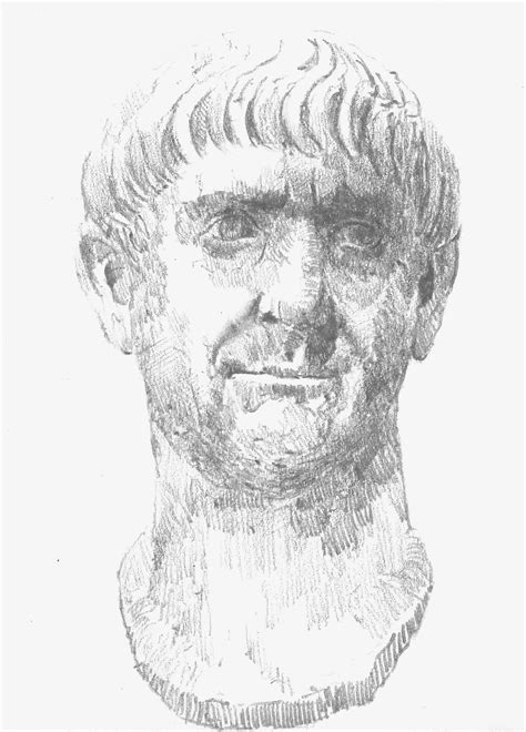 Sketch Of A Bust Of The Emperor Trajan Sketches Sketch Book Male
