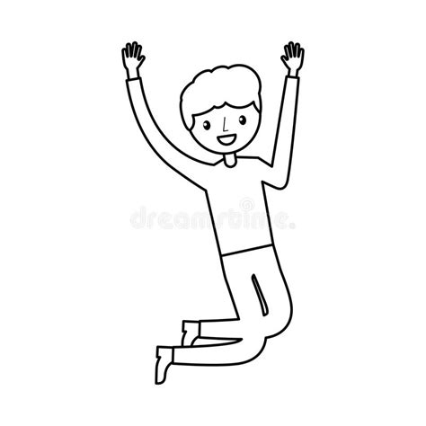 Young Man Jumping Character Stock Vector Illustration Of Fitness