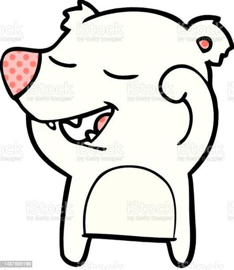 말풍선이 있는 즐거운 북극곰 곰에 대한 스톡 벡터 아트 및 기타 이미지 곰 귀여운 극지 기후 Istock