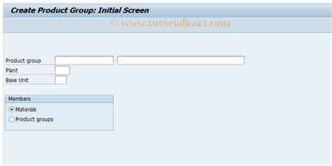 MC84 SAP Tcode Create Product Group