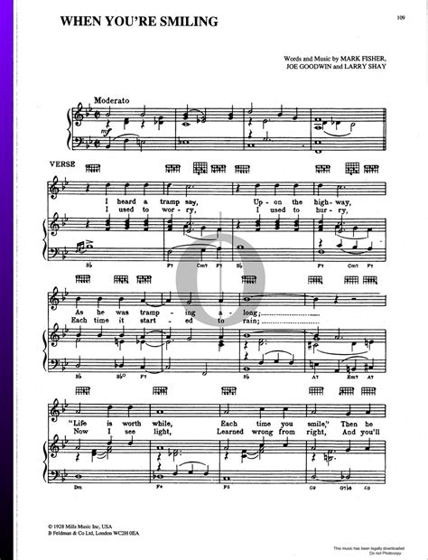 When Youre Smiling Louis Armstrong Piano Sheet Music Oktav