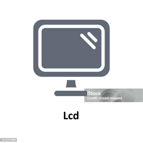 Lcd 벡터 솔리드 아이콘입니다 간단한 스톡 일러스트 스톡 0명에 대한 스톡 벡터 아트 및 기타 이미지 0명 3차원 형태