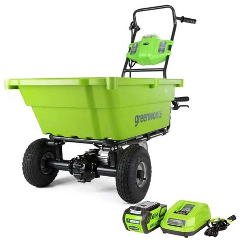 Электротележка для дачи Greenworks купить и цена | Goodsi.ru
