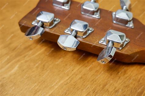 Premium Photo Acoustic Guitar Headstock Guitar Tuning Pegs Spot Focus