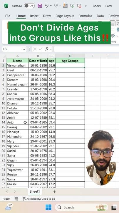 Dont Group Ages In Excel‼️instead Use Amazing Functions Day 23 Learn
