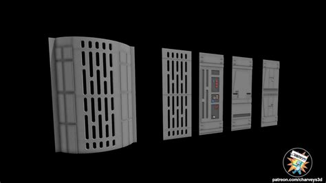 Star Wars Death Star Wall Panels For Action Figure Dioramas 3d Model 3d