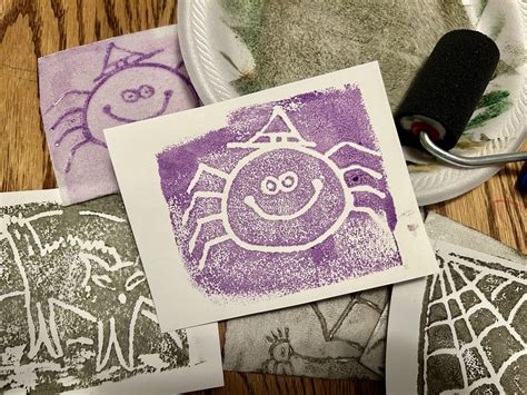 Halloween Craft Styrofoam Printmaking The Hood Magazine