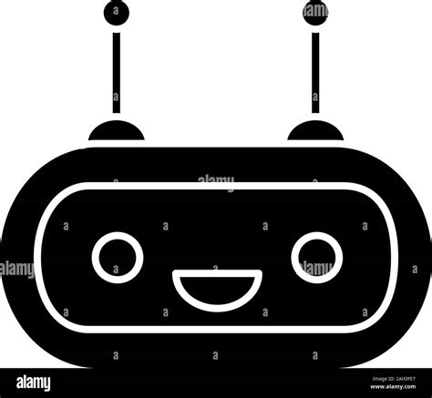 Chatbot Glyph Icon Silhouette Symbol Talkbot Laughing Chat Bot