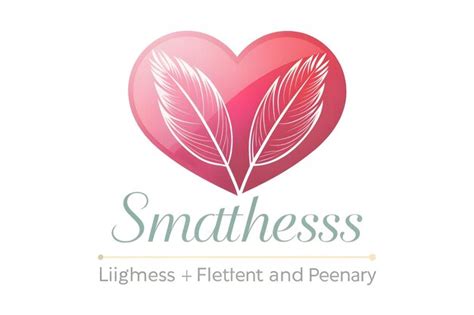 Flat Plus Size Model Heart And Feather With Lightness Text Concept As An Abstract Vector Showing