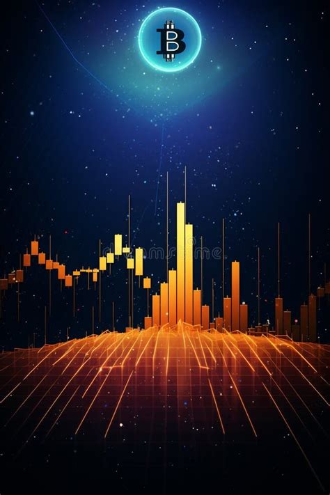 Digitally Crafted Image Of Upward Trending Graph Signifying Bitcoin S Rise Stock Illustration