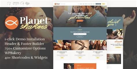 Planet Shakers V106 教会与宗教 Wordpress 主题 主题站 Wordpress主题、html模板、cms