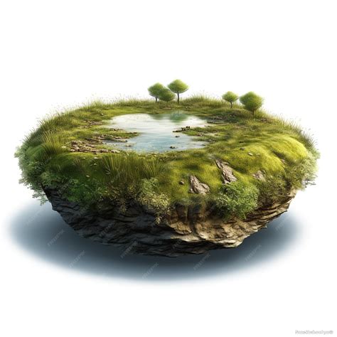 Premium Ai Image Isometric Green Grass Land Isolated On White