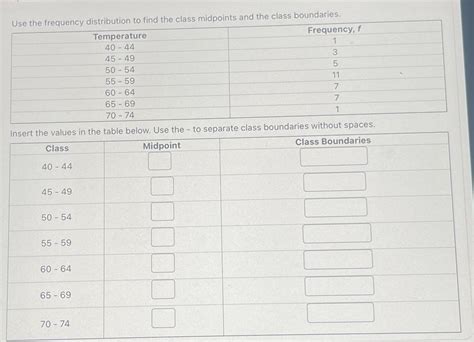 solved use the frequency distribution to find the class