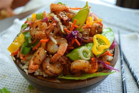 Six Veggie Sesame Shrimp Stir Fry Paleo Gluten Free