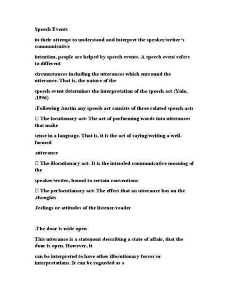 Speech Events Pdf