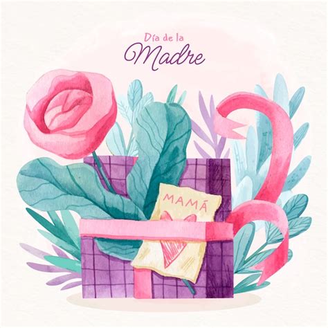 Ilustración acuarela del día de la madre en español Vector Premium