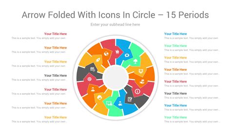 Arrow Folded With Icons In Circle 15 Periods CiloArt