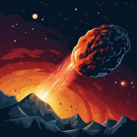 Premium Vector Space Meteor Comet Vector Meteorite Galaxy Illustration Star Asteroid Cosmos