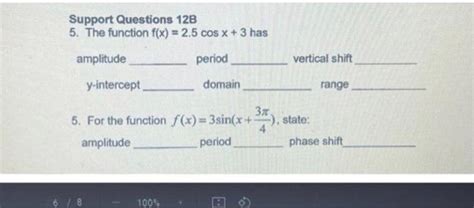 solved support questions 12b 5 the function f x 2 5cosx 3