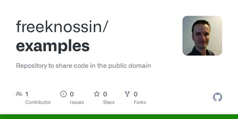 Github Freeknossin Examples Repository To Share Code In The Public Domain