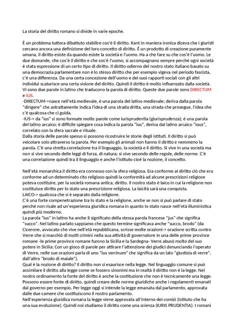 La Storia Del Diritto Romano Docsity