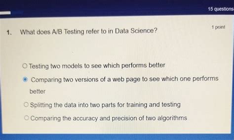 Solved QuestionsWhat Does A B Testing Refer To In Data Chegg