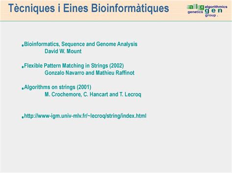 Tècniques i Eines Bioinformàtiques ppt download