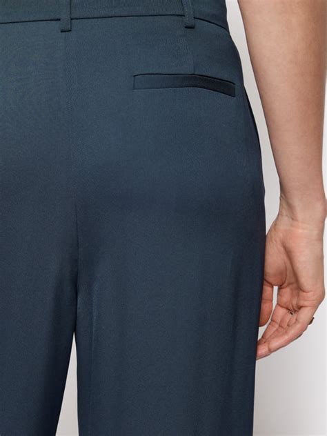 Satin Pleat Trouser Blue Jigsaw