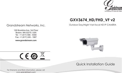 Grandstream Networks GXV FHDV IP Camera User Manual