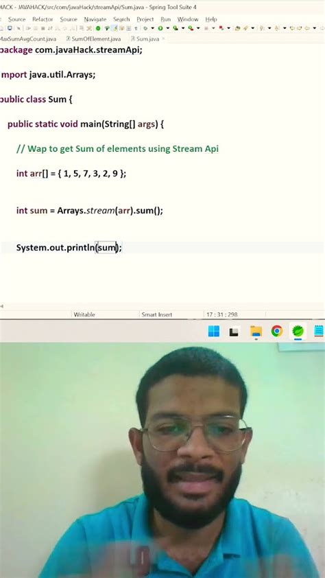 Sum Of The Elements Using Stream Api Java 8 Java Youtube