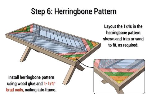 Outdoor Table With X Leg And Herringbone Top Free Plans